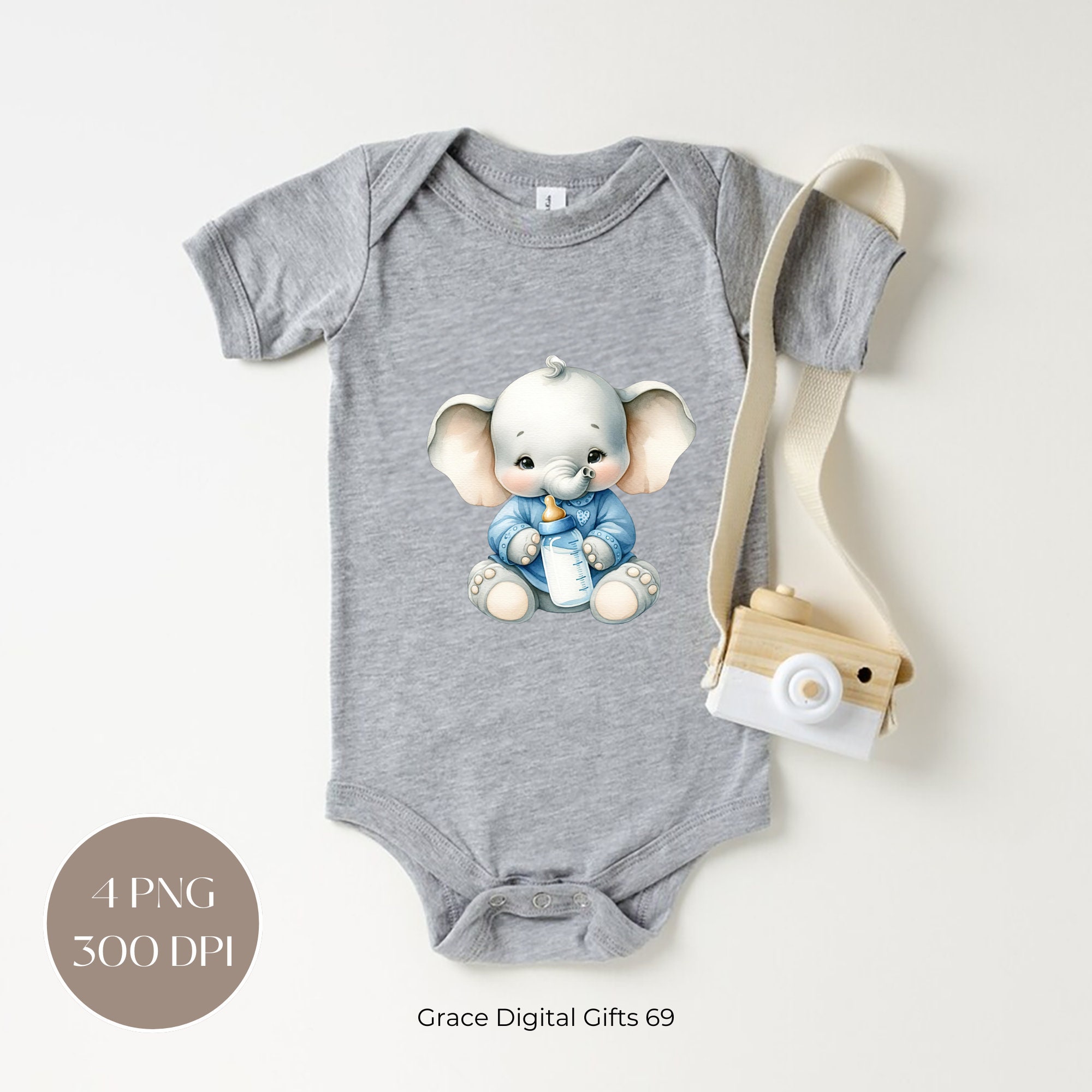 Cute Watercolor Baby Boy Elephants Clipart PNG, Little Elephants, Baby ...
