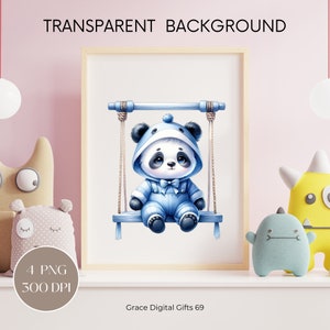 Cute Watercolor Baby Boy Pandas Clipart PNG, Little Pandas, Baby-shower ...