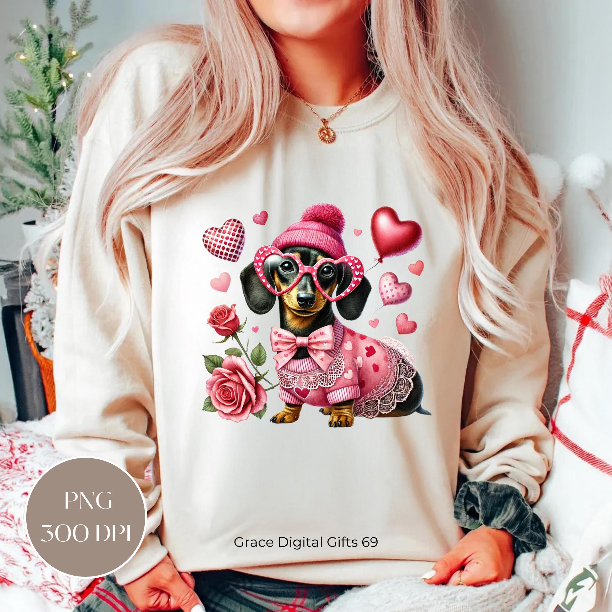 Valentine Dachshund Dog PNG, Sausage Dog Png, Wiener Dog Png, Valentine ...