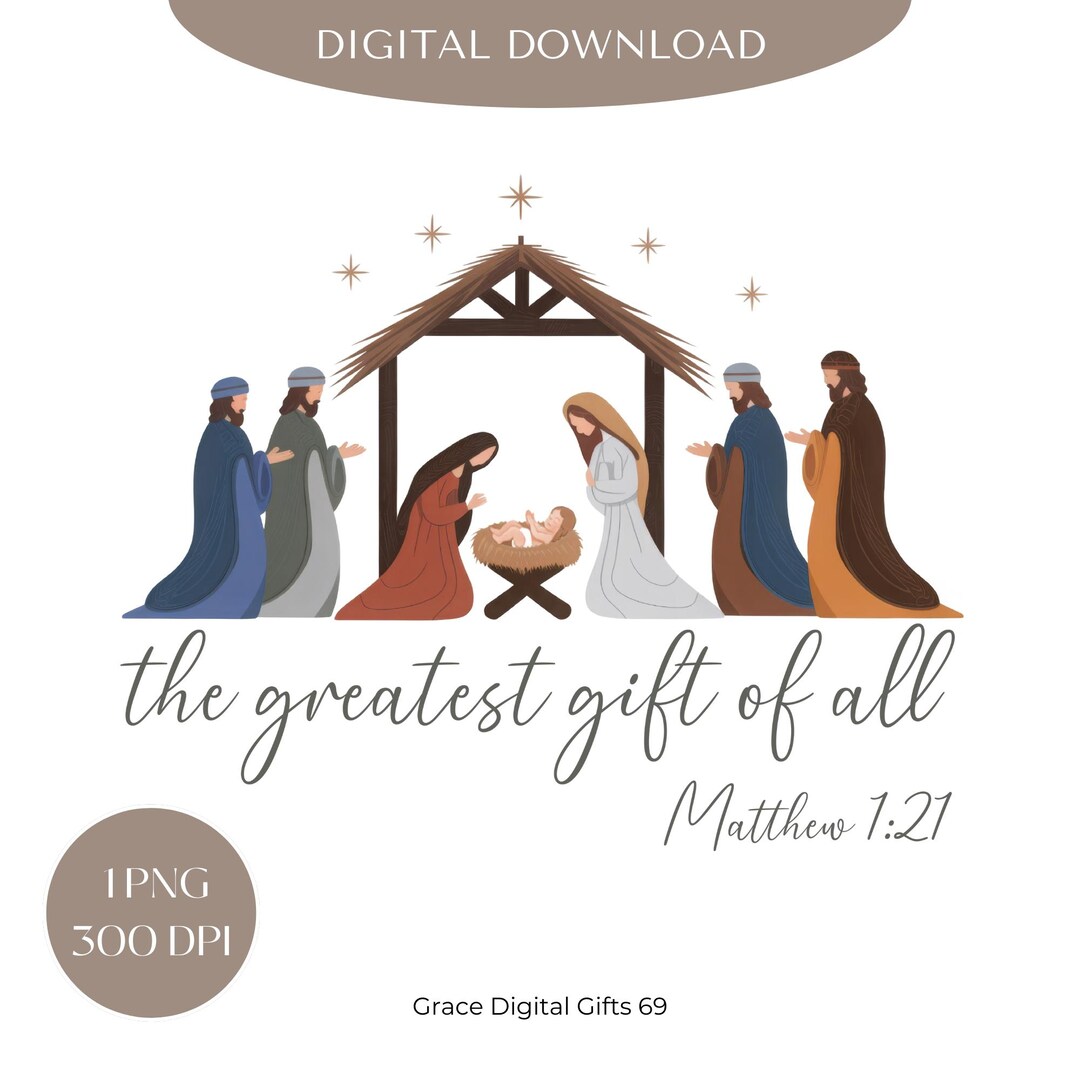 Greatest Gift of All PNG, Jesus Nativity Png, Christian Christmas ...