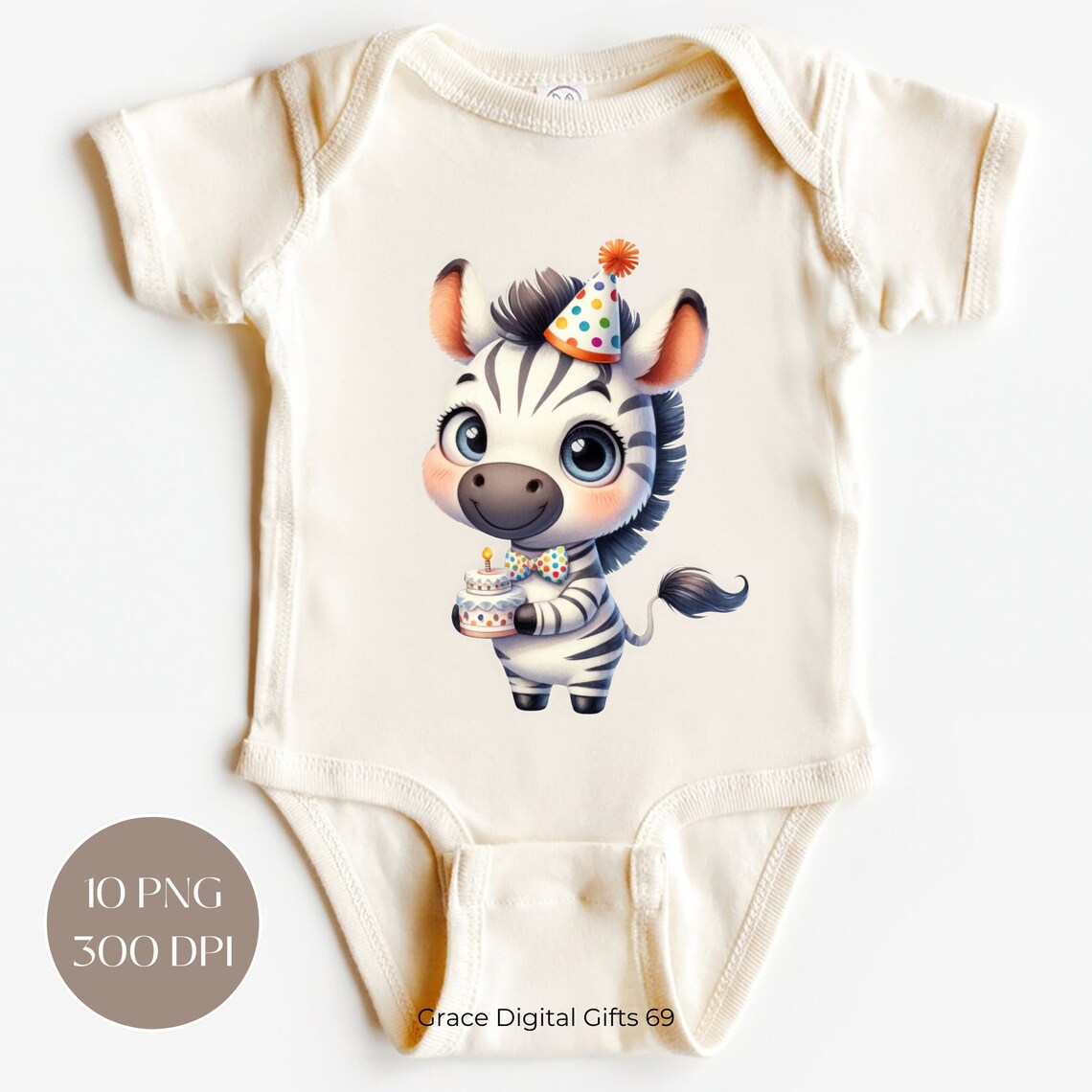 Safari Animal Birthday Party Clipart Bundle PNG, Cute Safari Animals ...