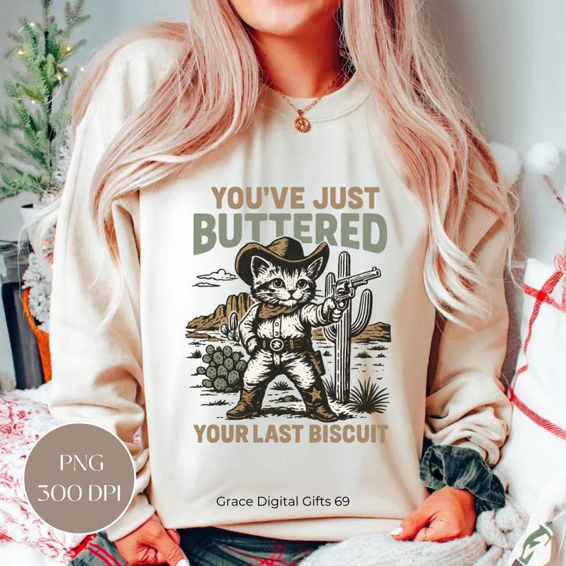Cowboy Cat Meme PNG: Funny Sarcastic Western Design (digital Download ...