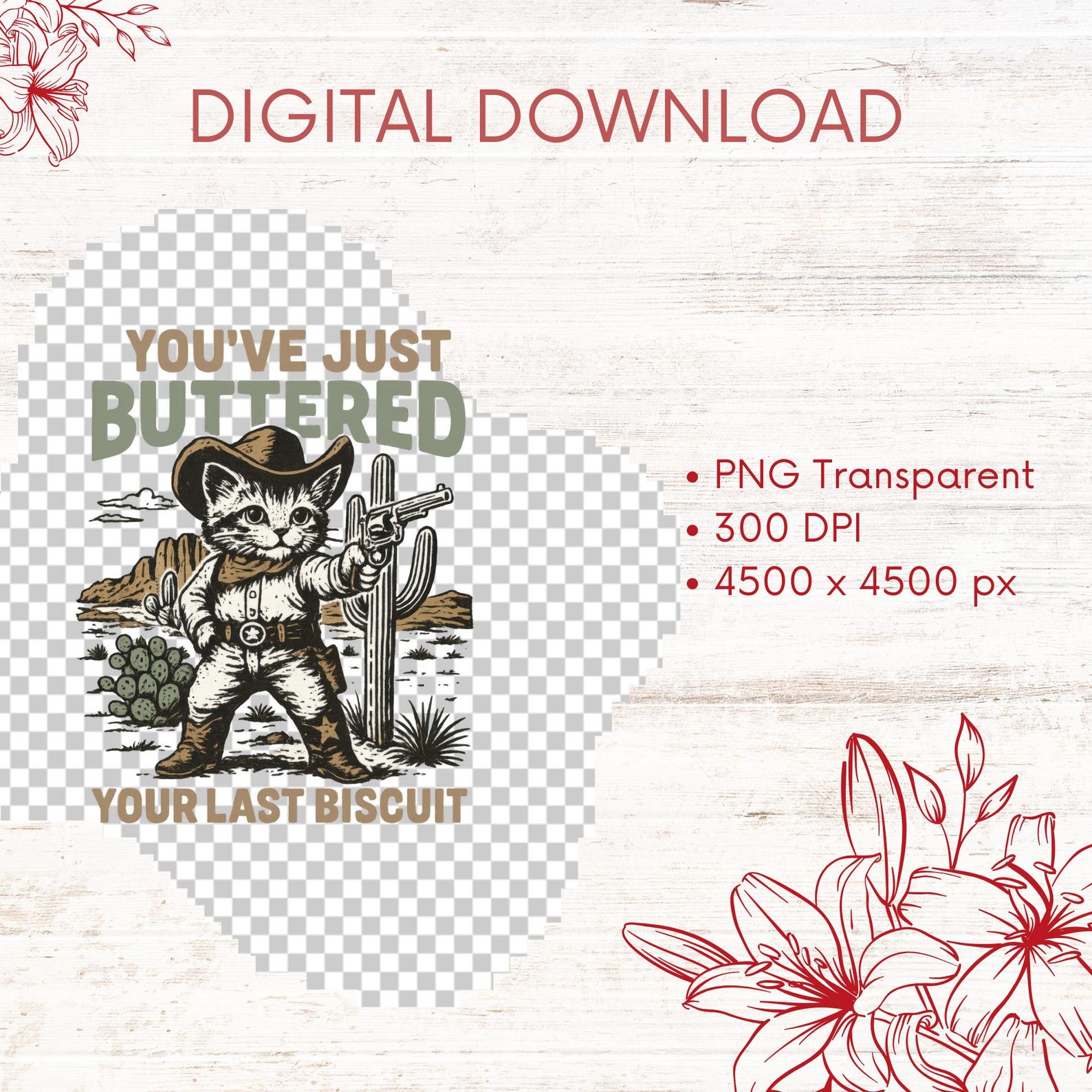 Cowboy Cat Meme PNG: Funny Sarcastic Western Design (digital Download ...
