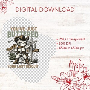 Cowboy Cat Meme PNG: Funny Sarcastic Western Design (digital Download ...
