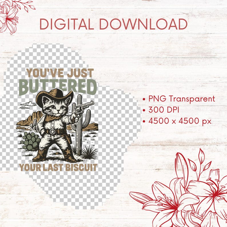Cowboy Cat Meme PNG: Funny Sarcastic Western Design (digital Download ...
