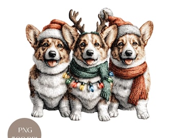 Watercolor Corgi Dog File , Corgi Christmas PNG, Corgi Dog With ...