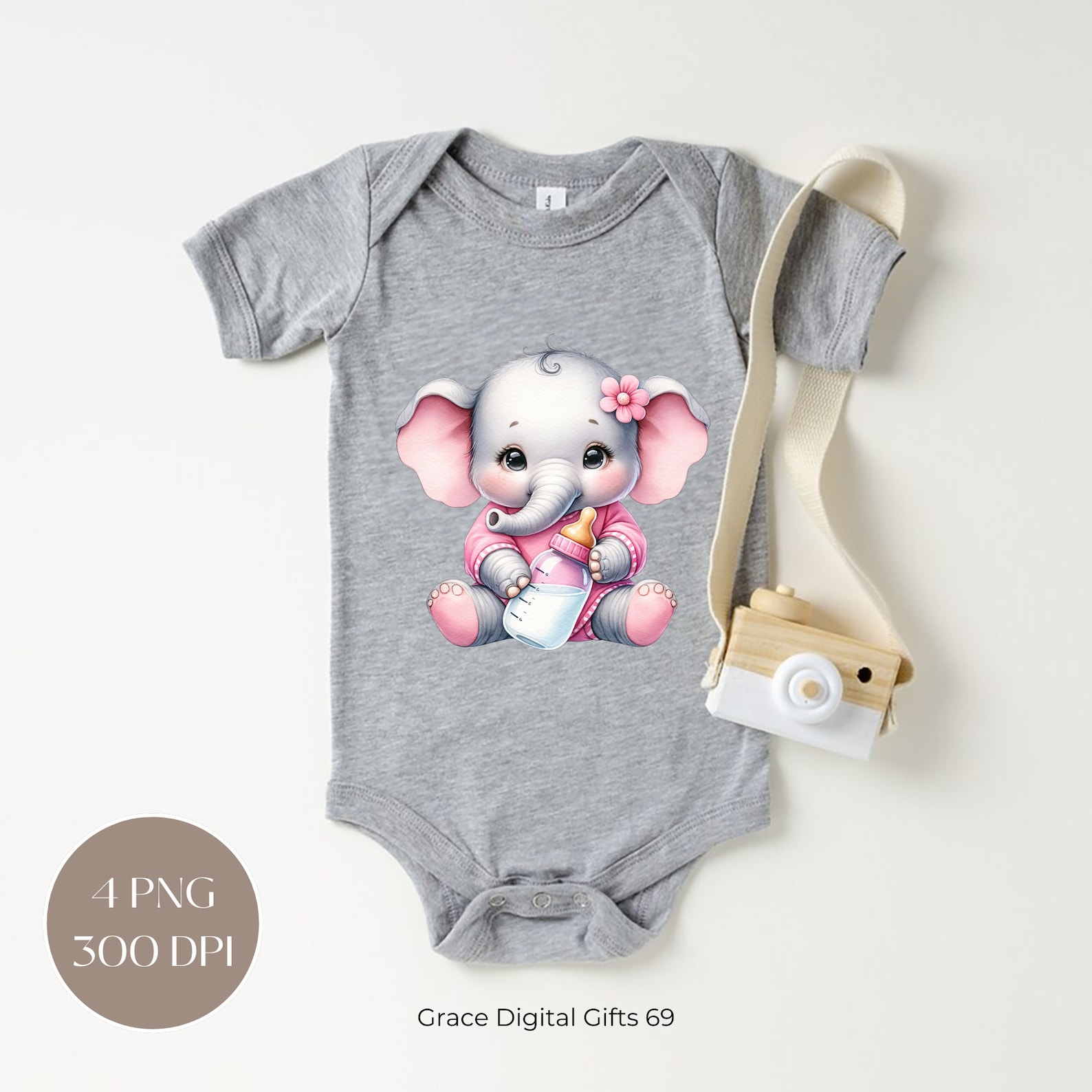 Cute Watercolor Baby Girl Elephants Clipart PNG, Little Elephants, Baby ...