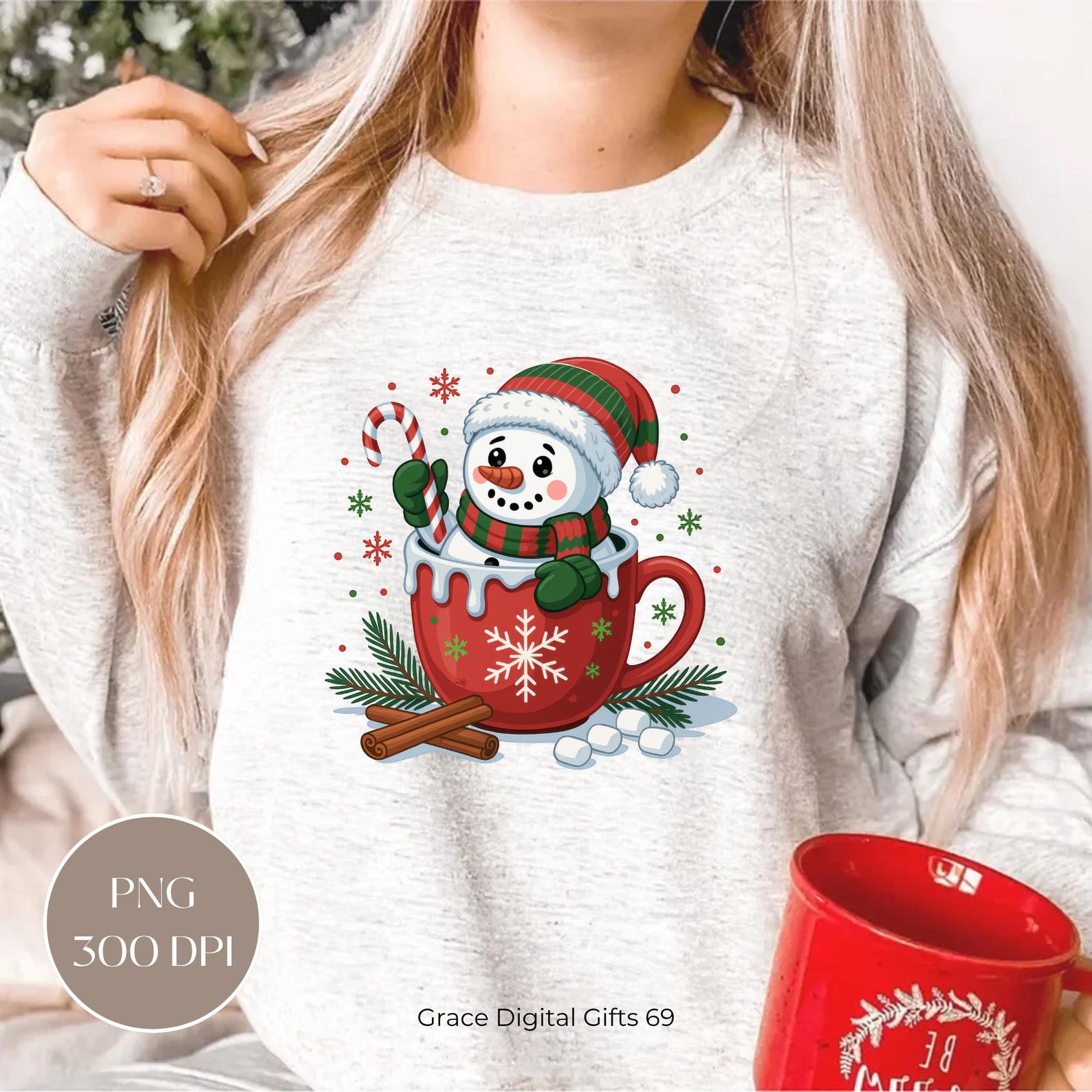 Snowman Hot Cocoa PNG: Christmas Mug Clipart (digital Download) - Etsy