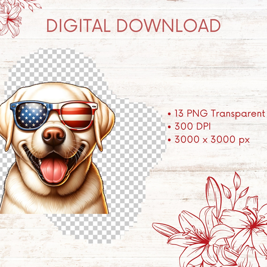 Independence Day Dog Clipart PNG, Patriotic Dog PNG Bundle, Dog ...