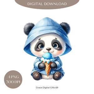 Cute Watercolor Baby Boy Pandas Clipart PNG, Little Pandas, Baby-shower ...