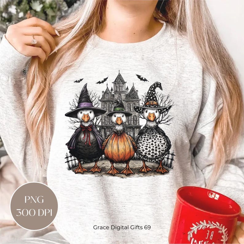 Spooky Halloween Goose PNG: Ghost Duck Clipart (digital Download, 300 ...
