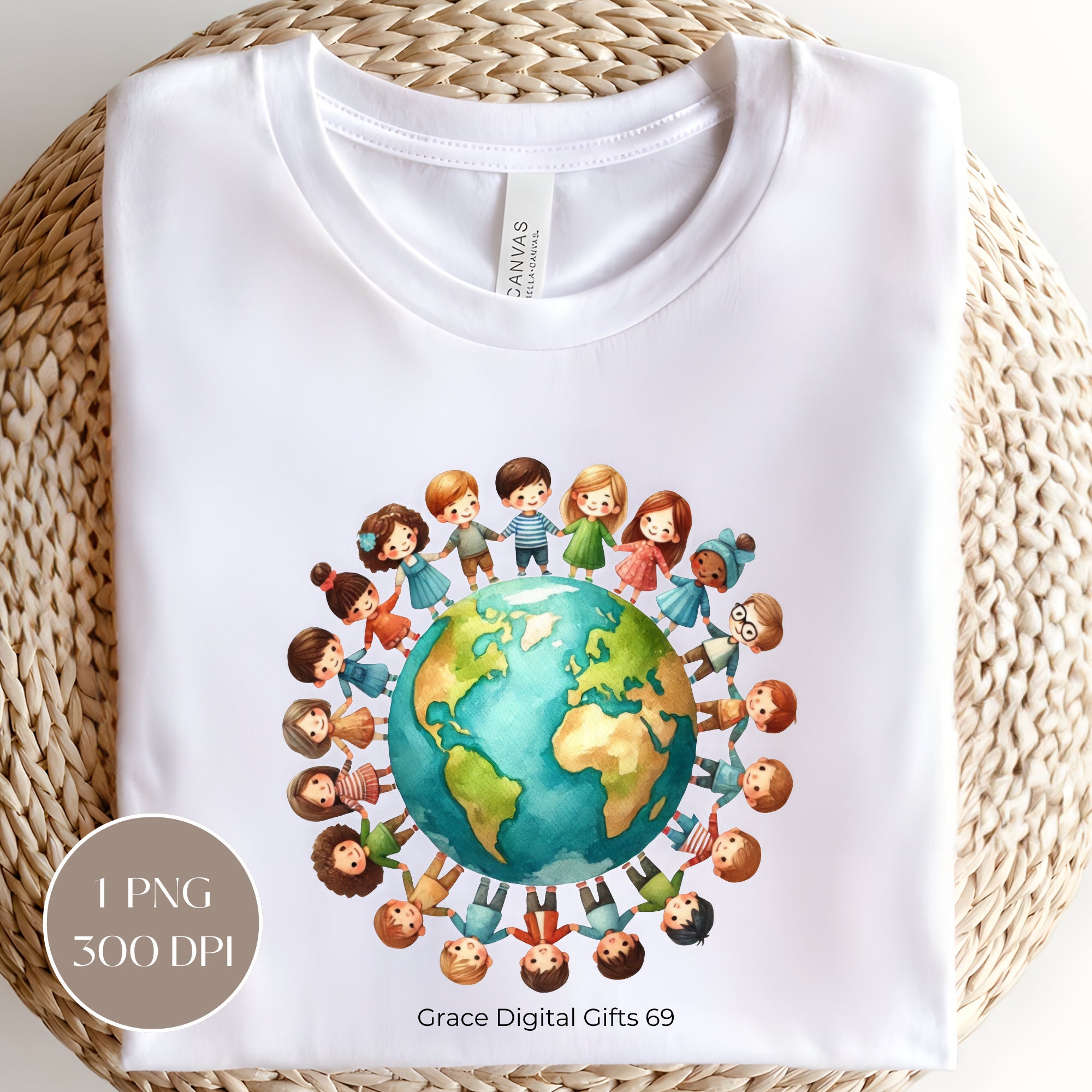 Children Around the World PNG: Peace Symbol Clipart (digital Download ...