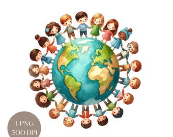 Children Around the World PNG: Peace Symbol Clipart (digital Download ...
