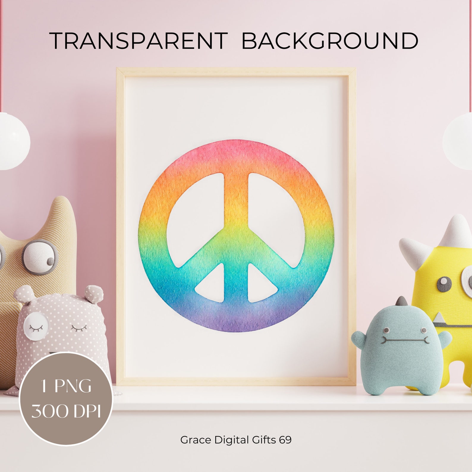 Watercolor Rainbow Peace Sign PNG, Peace Symbol Rainbow, Rainbow Png ...