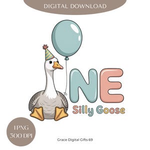 Silly Goose Birthday Clipart: Farm Animal PNG (digital Download ...