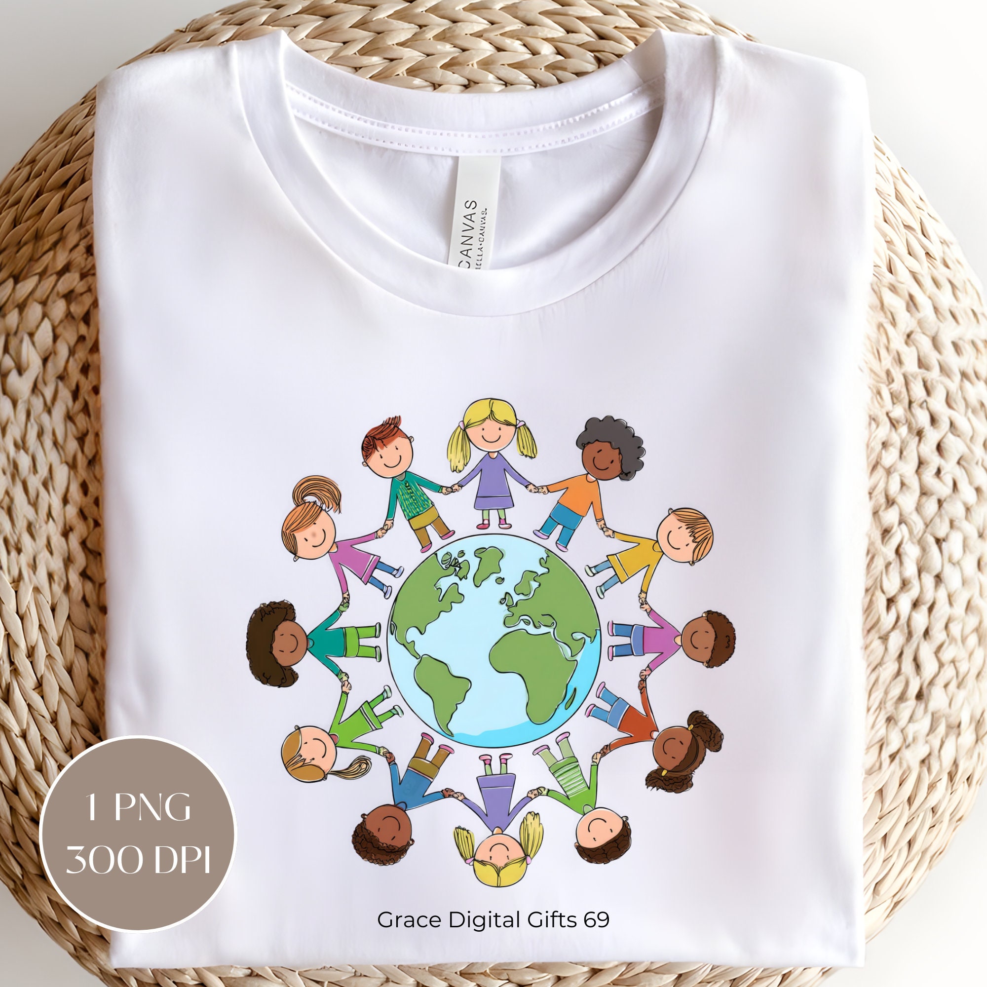 Children Around the World PNG: Peace Symbol Clipart (digital Download ...