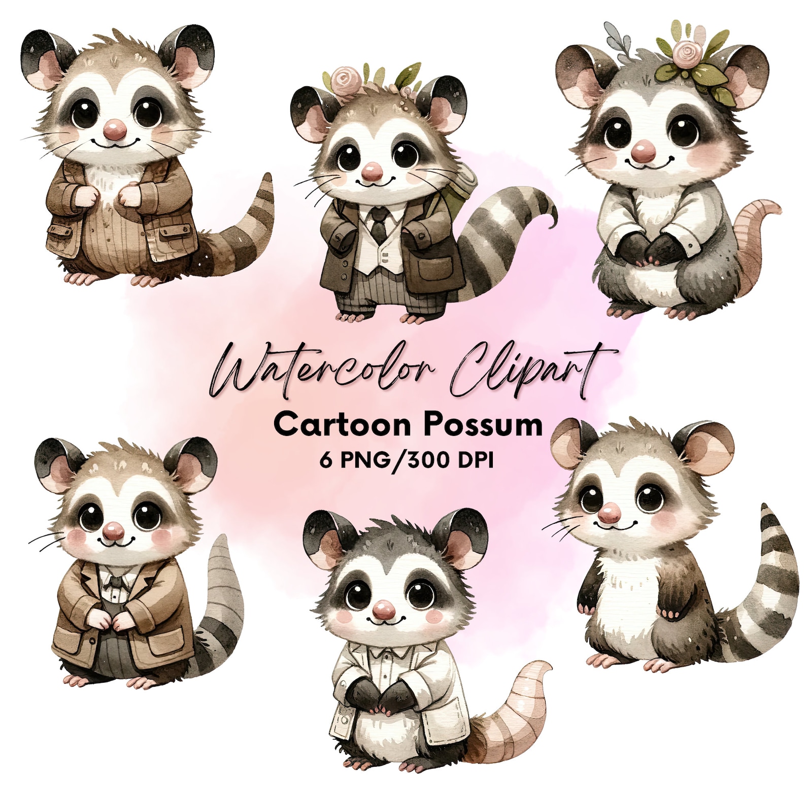 6 PNG Cute Cartoon Possum Clip Art, Cute Opossum Png, Little Opossum ...