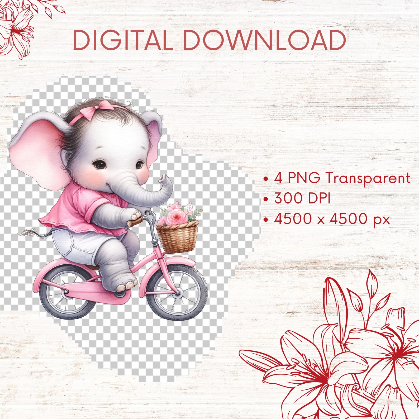 Cute Watercolor Baby Girl Elephants Clipart PNG, Little Elephants, Baby ...