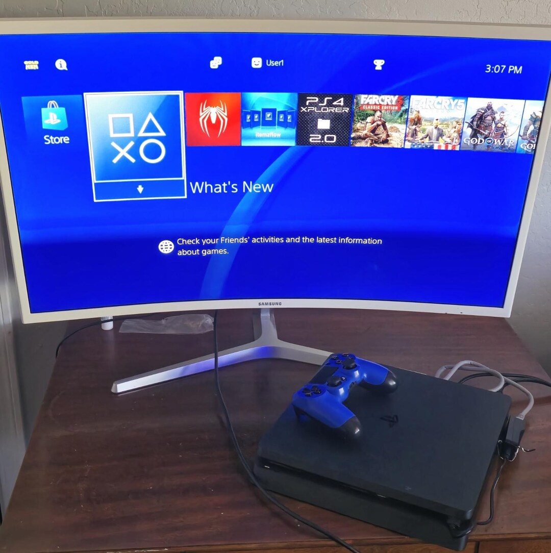 Custom PS4 Slim Model 1TB Console V11.00 FULL BUNDLE With PS4 Loader ...