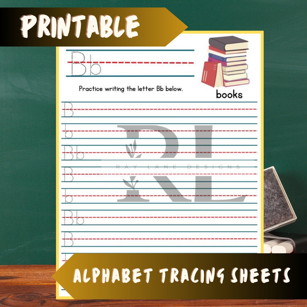 26 Printable Alphabet Tracing Pages for Kids: Preschool - Etsy