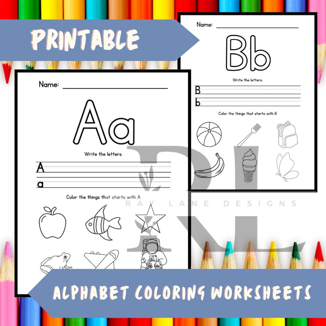 26 Printable Alphabet Tracing and Coloring Pages for Kids: Preschool ...