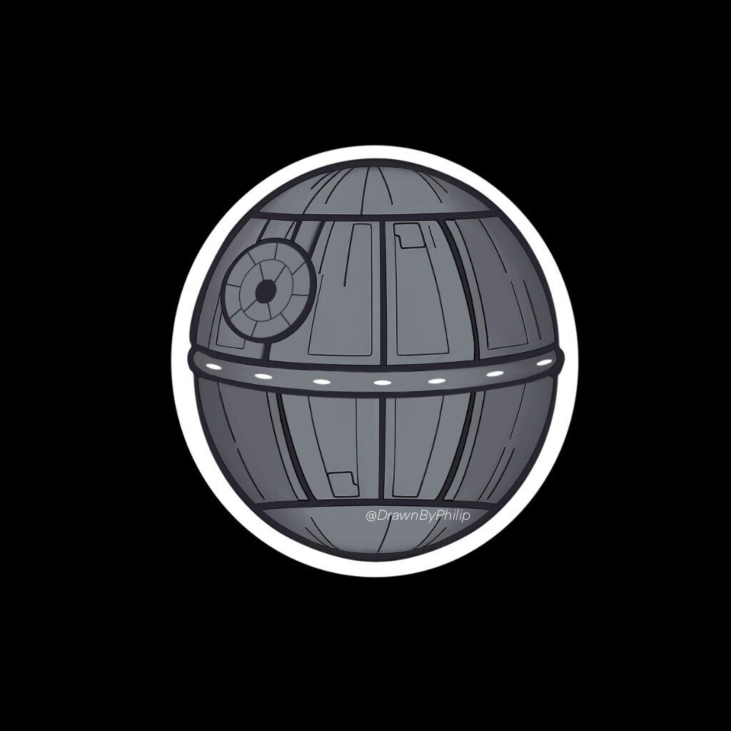 WATERPROOF STICKER Death Star Star Wars Death Star Death - Etsy