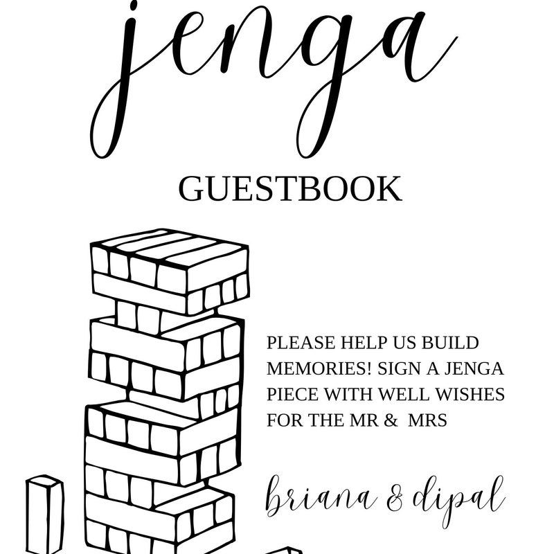 Jenga Wedding Sign - Etsy