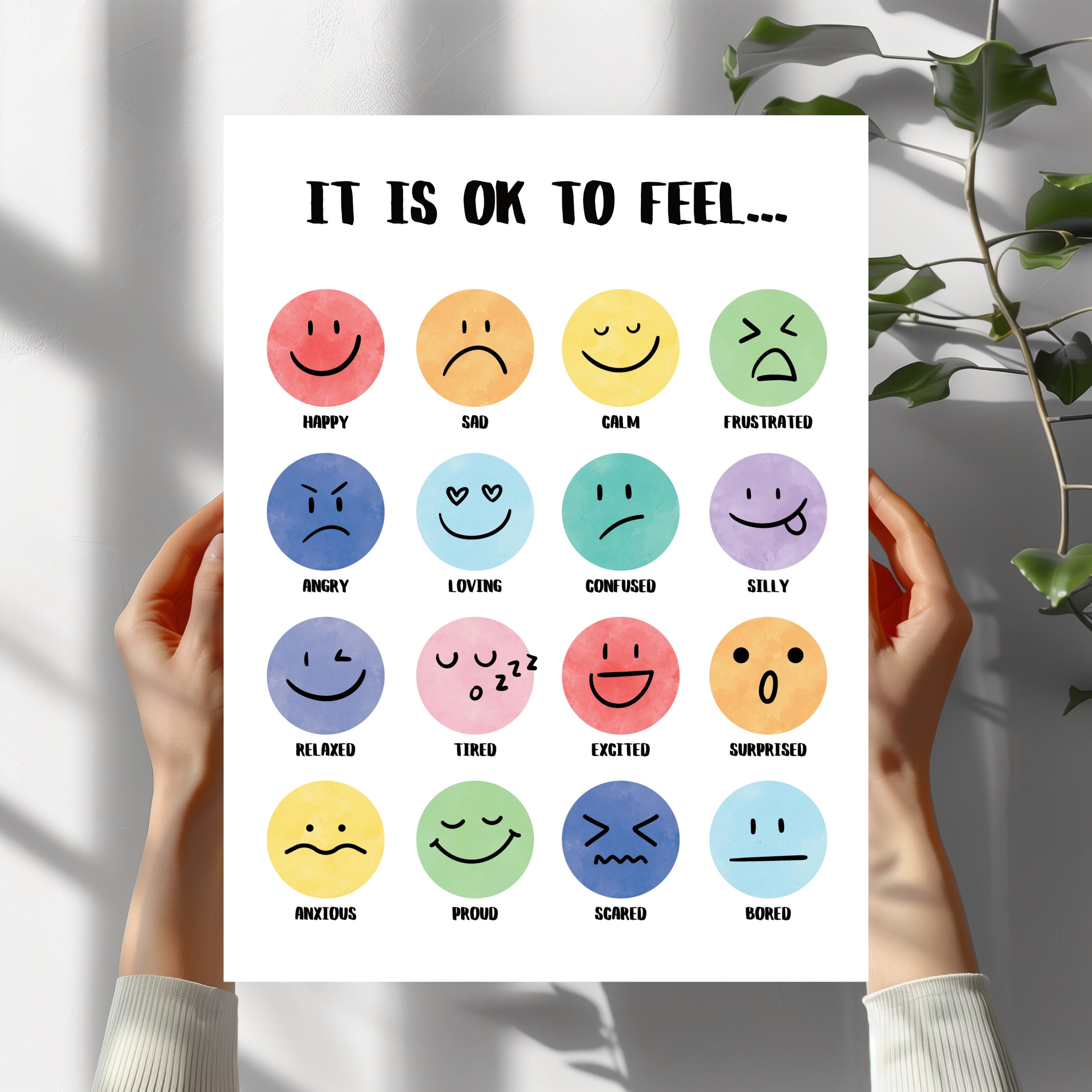 It's Okay to Feel Poster, Classroom Decor, Therapist Office Prints ...