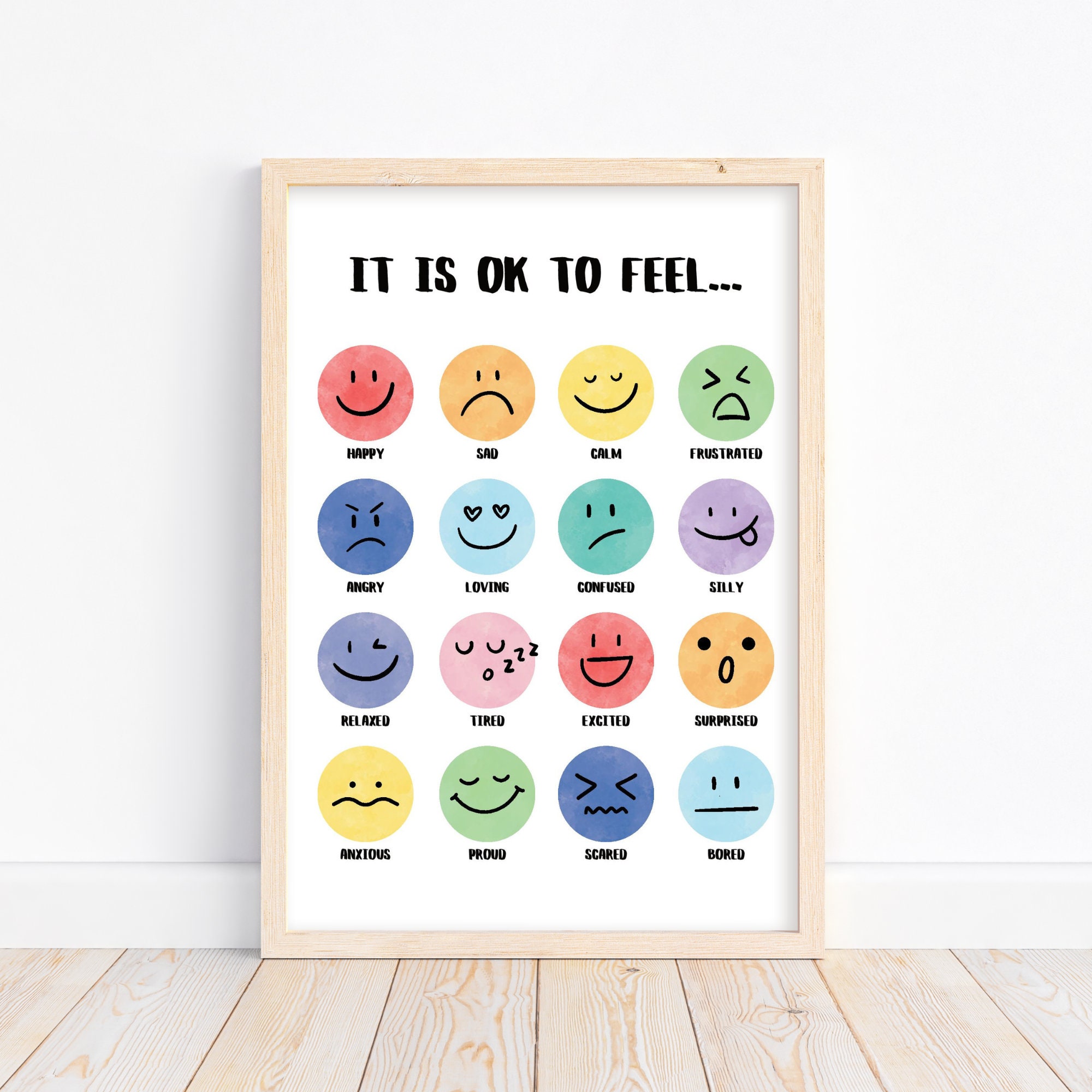 It's Okay to Feel Poster, Classroom Decor, Therapist Office Prints ...