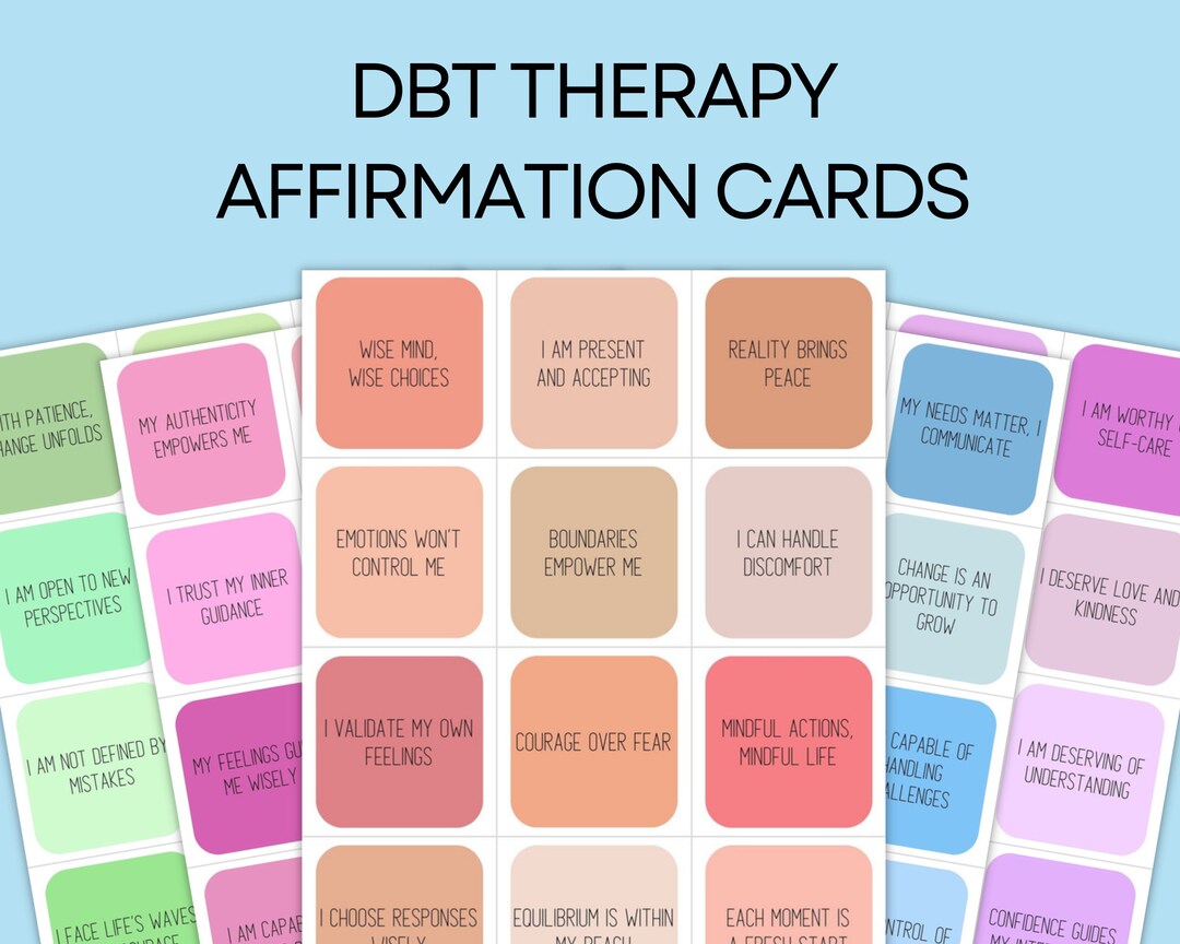 Dialectical Behavior Therapy DBT Affirmation Cards, Printable, Self ...