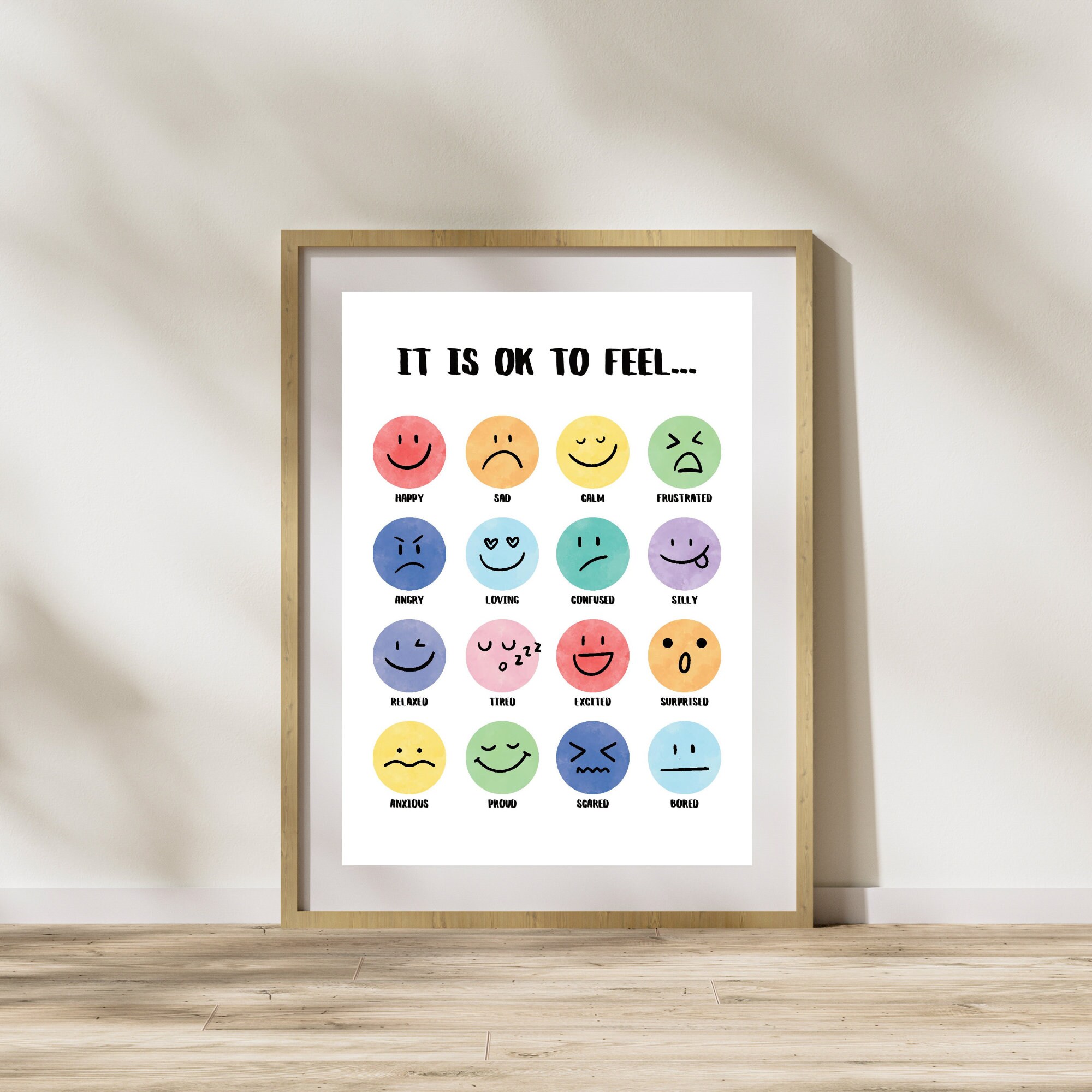 It's Okay to Feel Poster, Classroom Decor, Therapist Office Prints ...