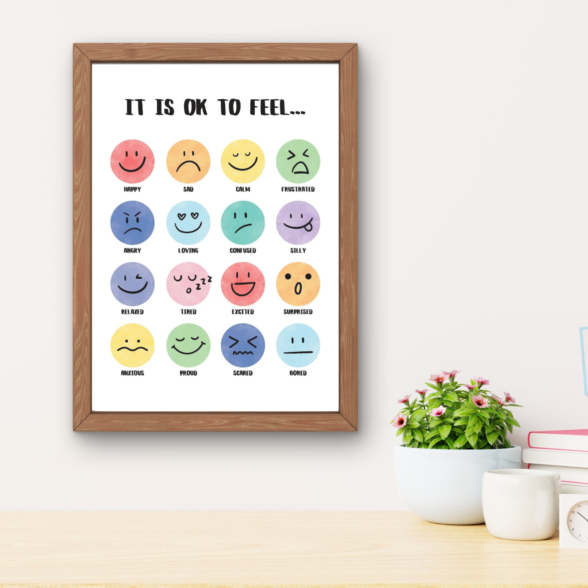 It's Okay to Feel Poster, Classroom Decor, Therapist Office Prints ...