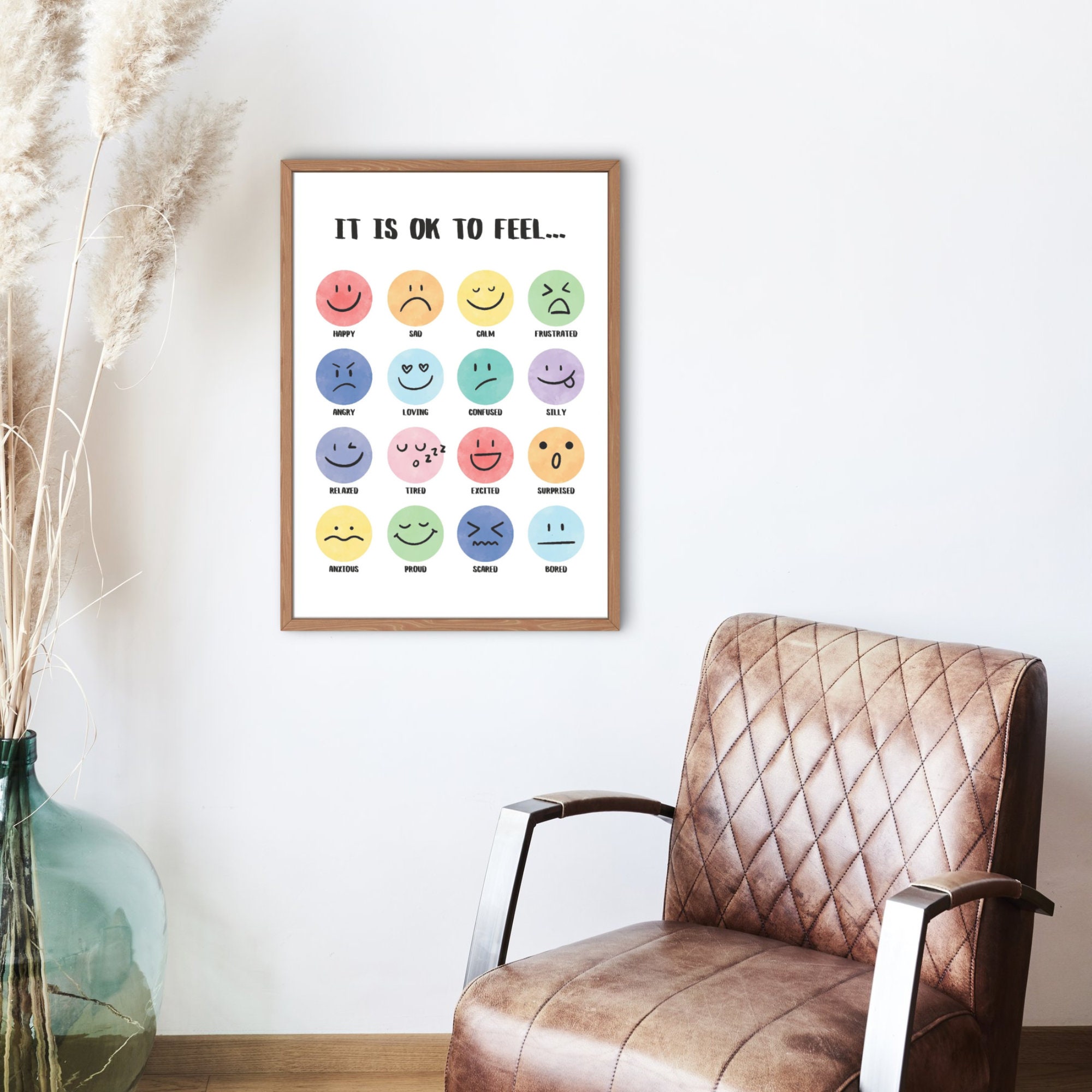 It's Okay to Feel Poster, Classroom Decor, Therapist Office Prints ...