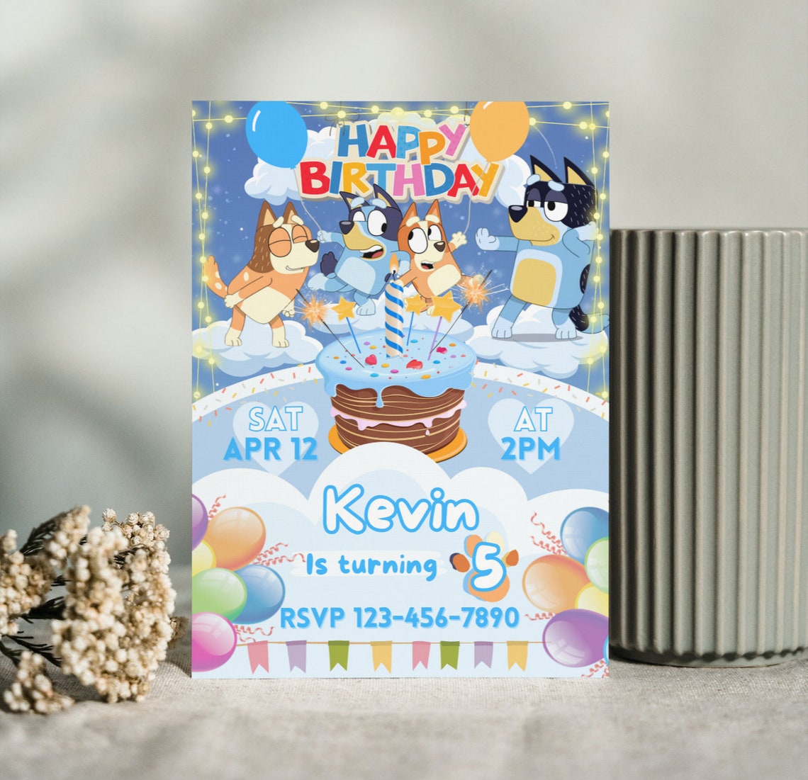 Bluey Birthday Invitation Bingo Invite Printable Bluey Invite, Bluey ...