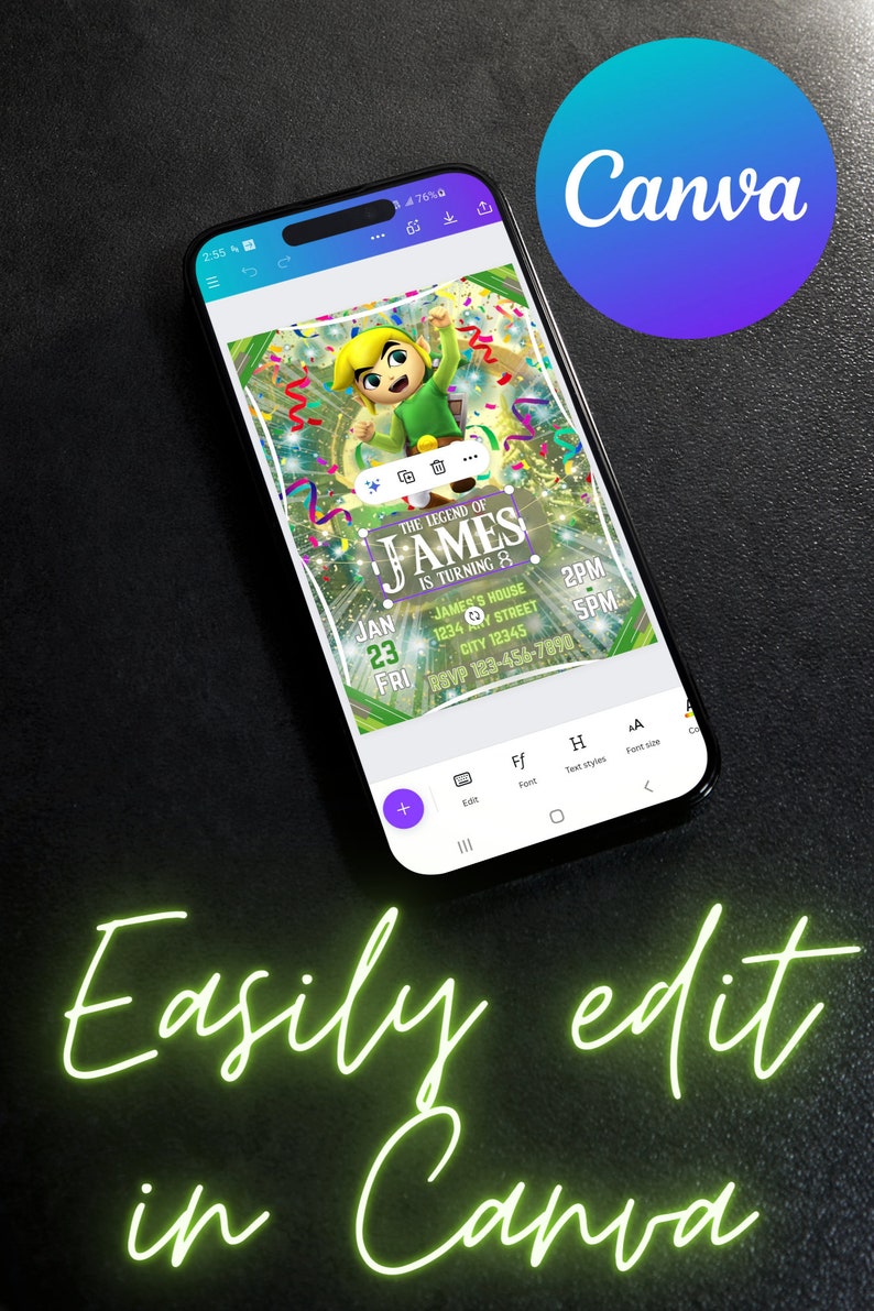 Princess Zelda Birthday Invitation Link Invite Printable Nintendo ...