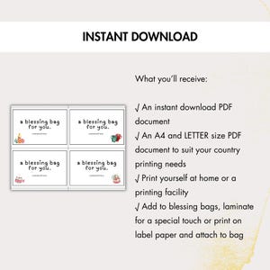 Printable Christmas Holiday Blessing Bag Encouragement Cards Labels ...