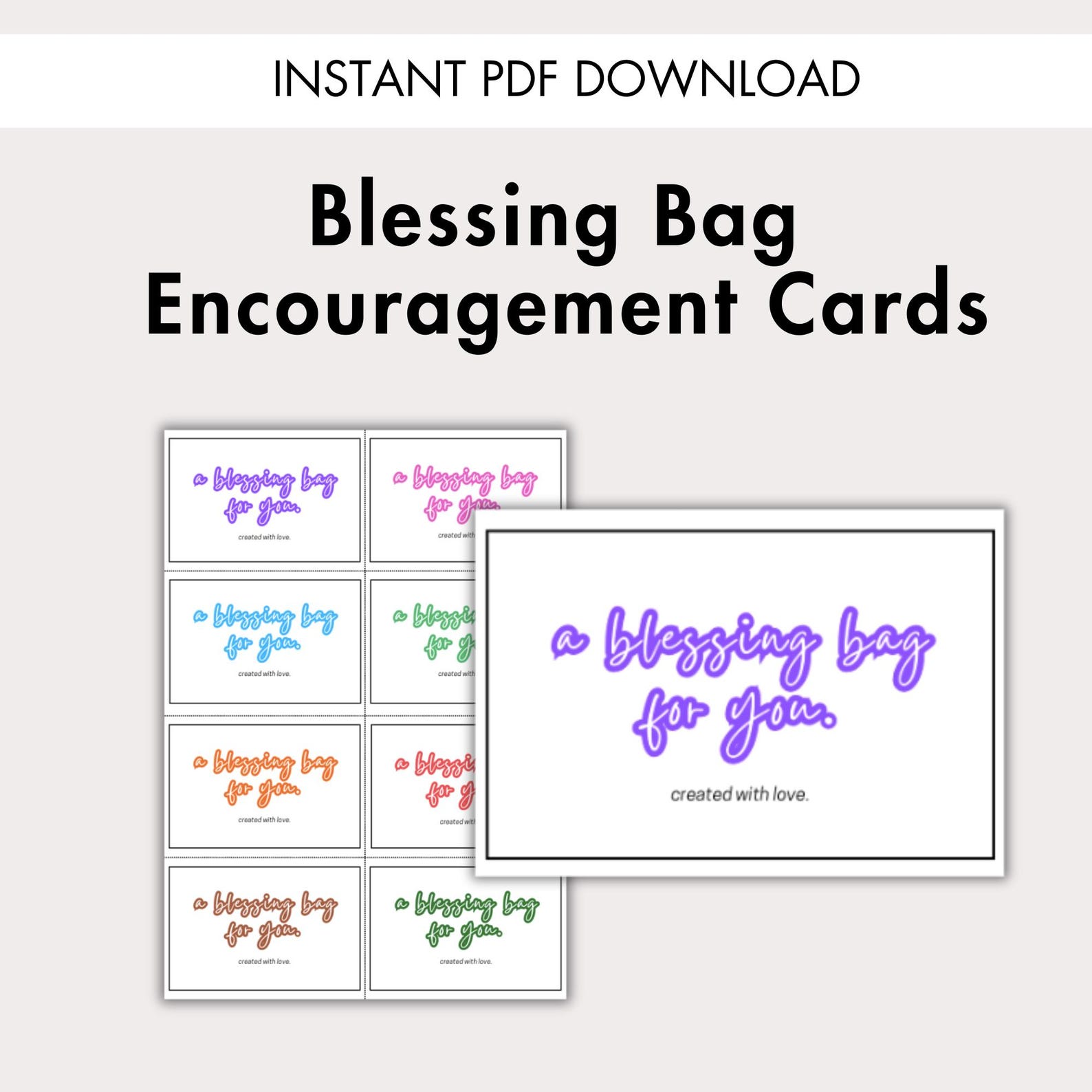 Printable Blessing Bag Encouragement Cards Labels Homeless Hygiene Kit ...