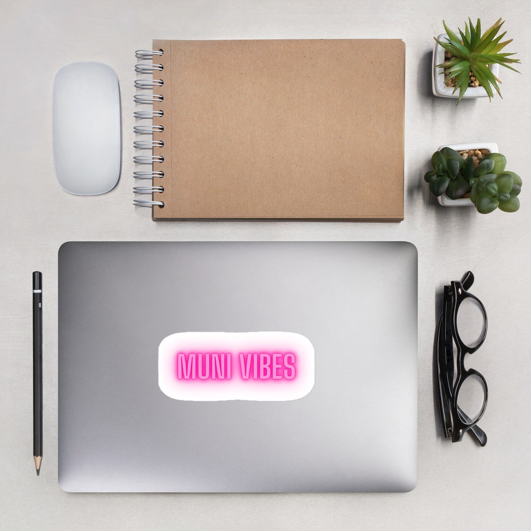 Muni Vibes Neon Wordmark | Bubble-free Stickers - Etsy