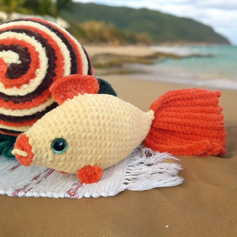 Amigurumi Fish No Sew Crochet Pattern, Koi Long Tail Fish Japanese Carp ...