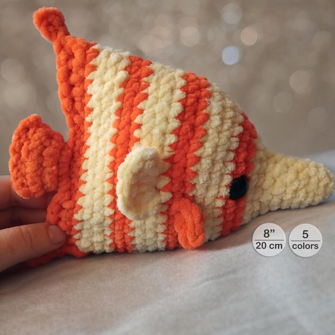 Crochet Amigurumi Mini Butterfly Fish, Tropical Marine Toy Soft Coral ...