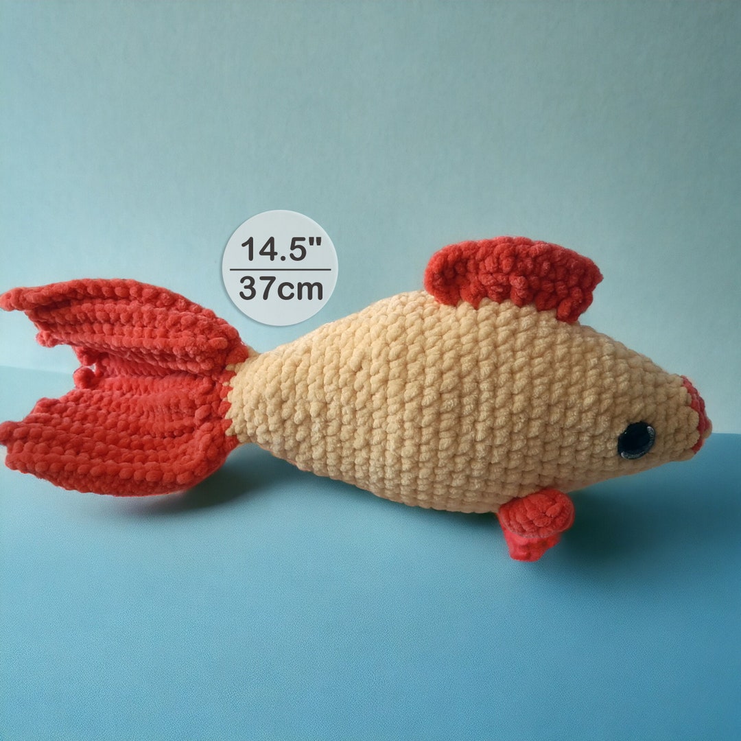 Koi Long Tail Fish Crochet Amigurumi Plush Toy Japanese Carp Marine ...