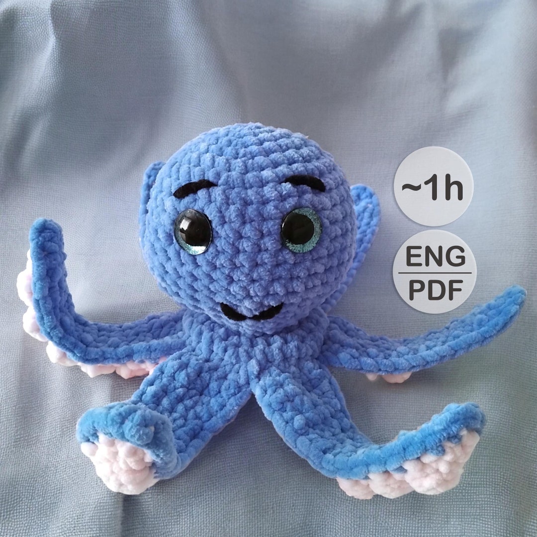 Crochet Octopus Quick No Sew Pattern Amigurumi Mini DIY, Tentacled ...
