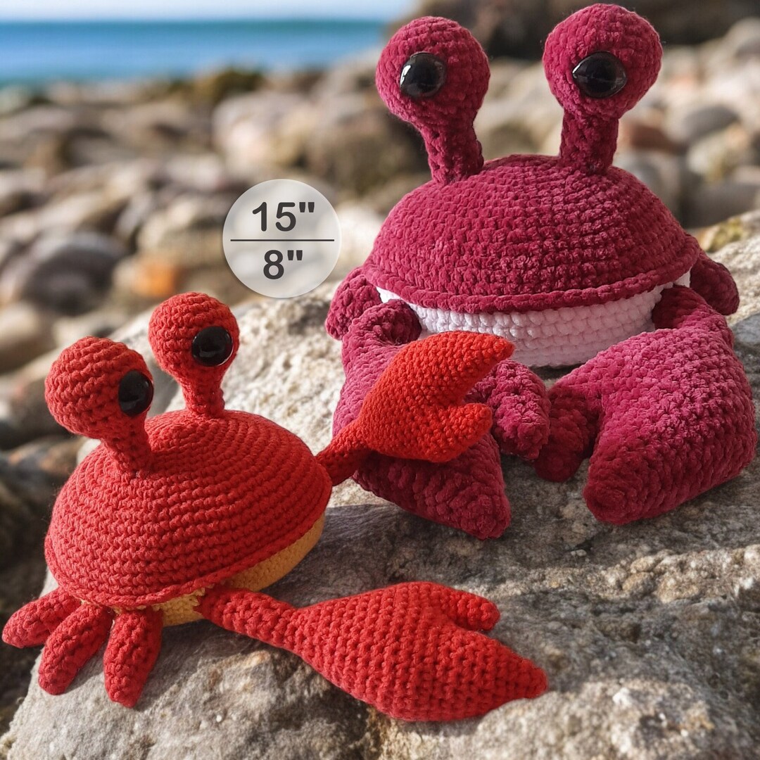 Cute Amigurumi Crab Crochet Toys Aquatic Lobster Toy & Plushie Crayfish ...