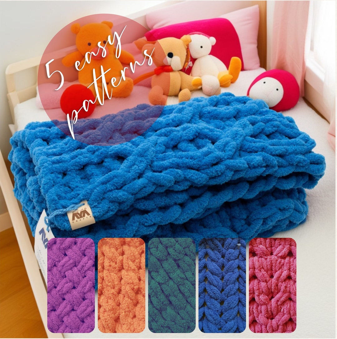 Chunky Finger Knit Loop Yarn Blanket Patterns - Etsy