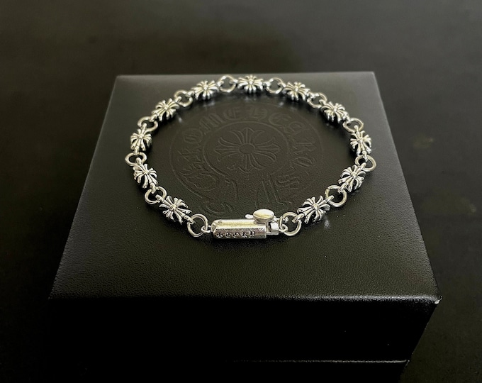 CH Gothic Style Y2K Chrome Silver Punk Bracelet Grunge - Etsy