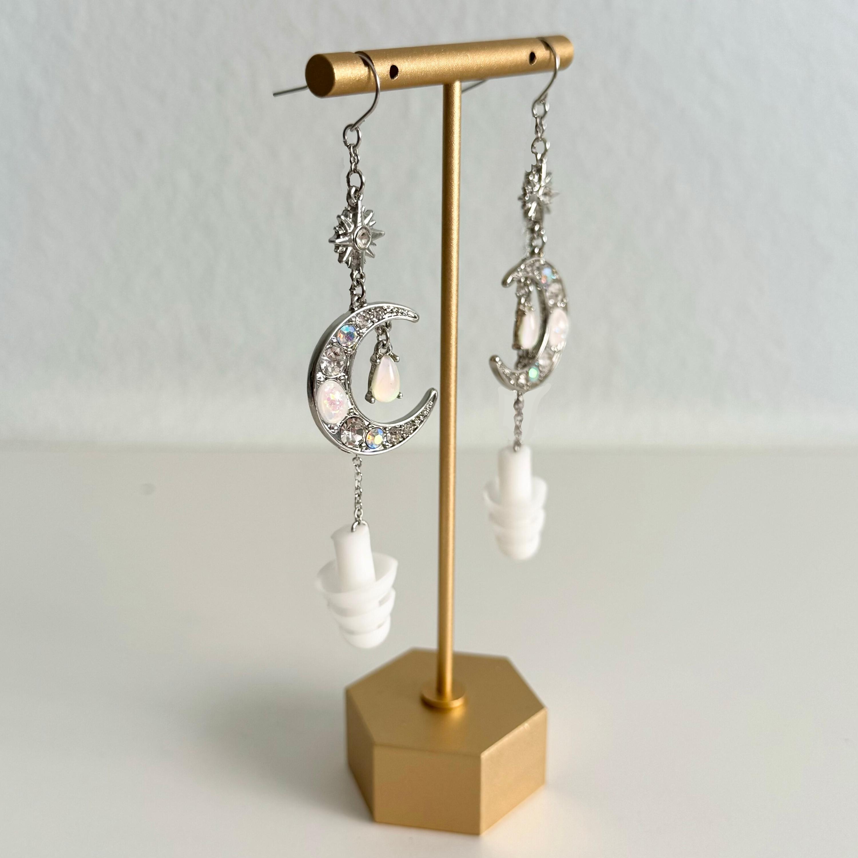 Ear Plug Earrings - Crystal Moons - Etsy