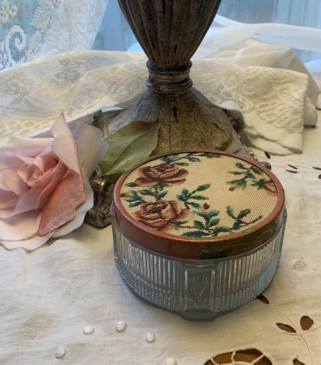 Vintage Powder Bowl - Etsy