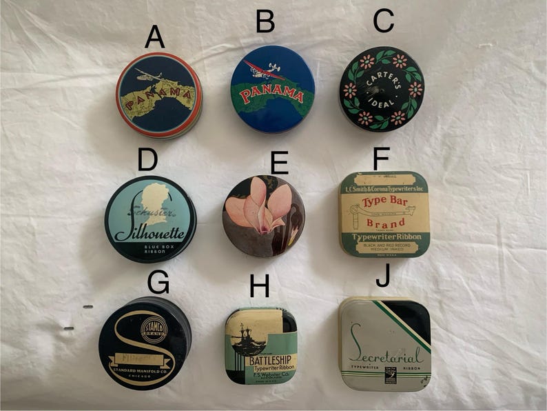 Vintage Typewriter Ribbon Tin - Etsy