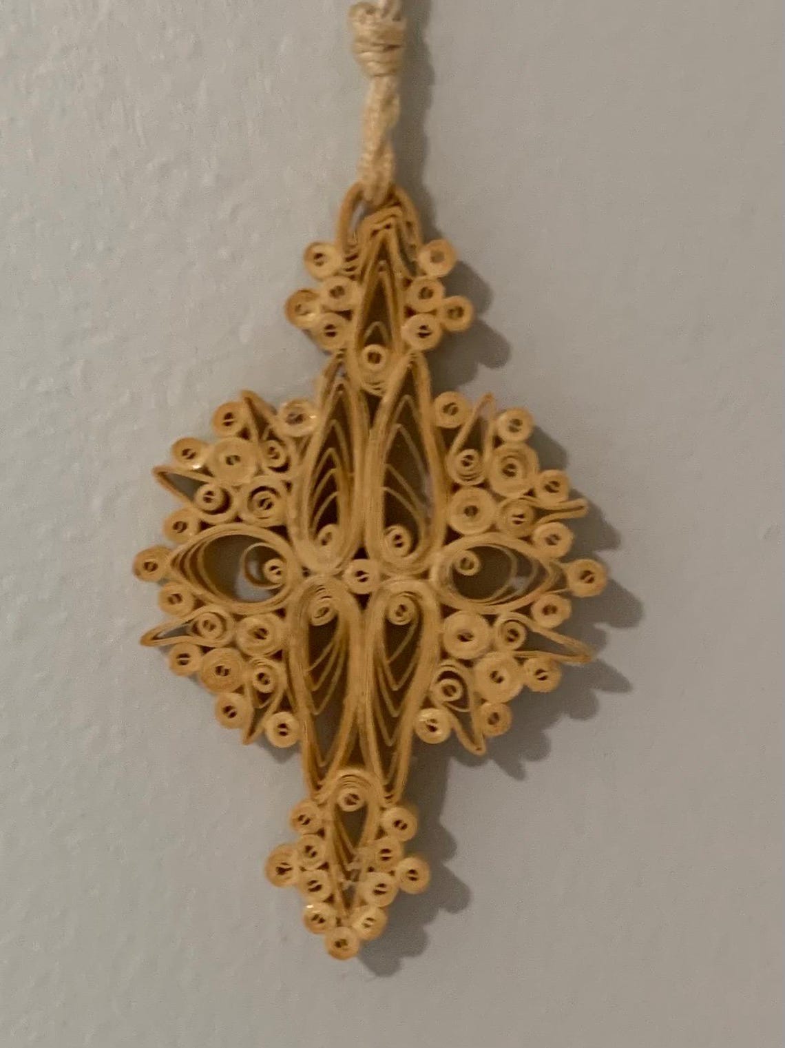 Antique Paper Quilled Pendant - Etsy