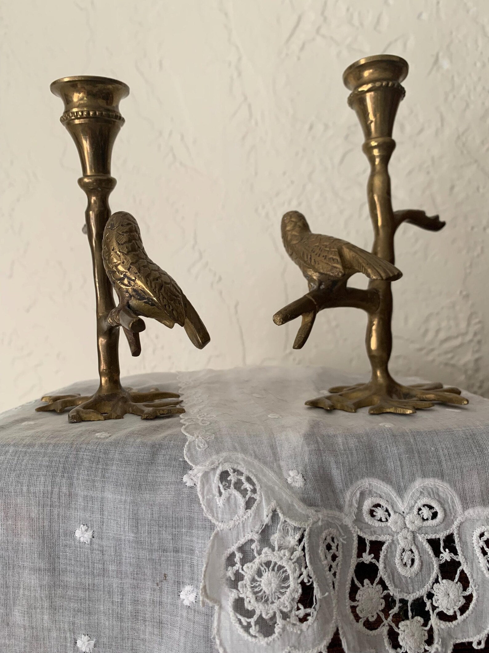 Brass Bird Candlestick Pair - Etsy